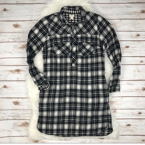 J. Crew | Dresses | J Crew Plaid Flannel Shirt Dress | Poshmark